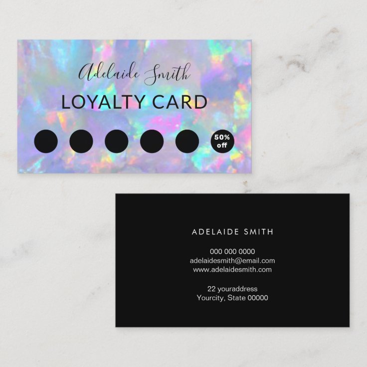 loyalty card purple opal gemstone | Zazzle