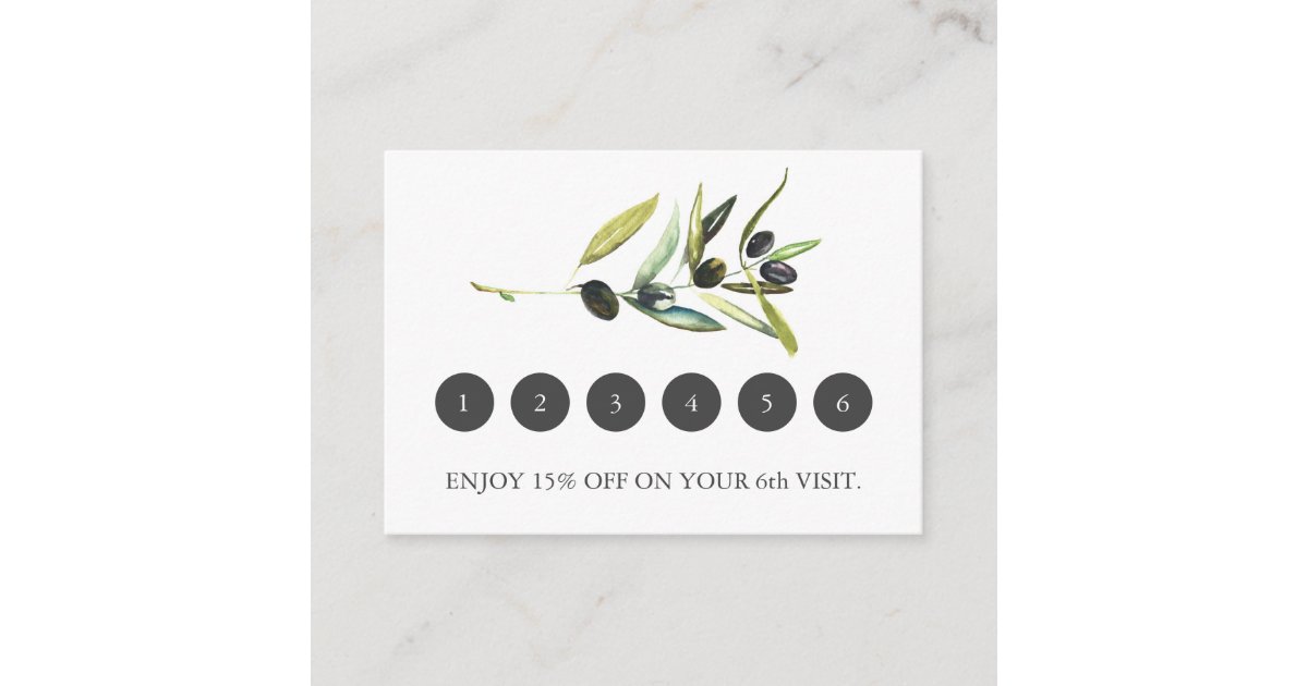 Loyalty Cards for Business Olive Branch | Zazzle