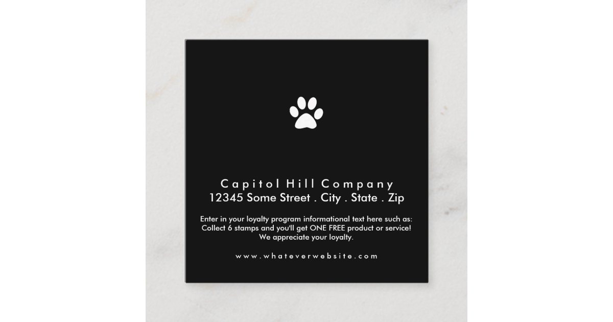 loyalty program pet paw square | Zazzle