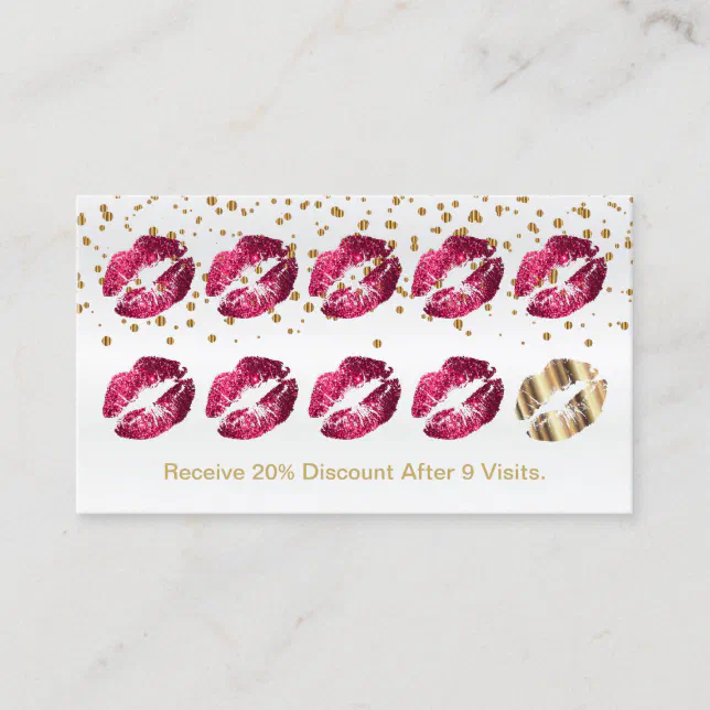 Loyalty Punch Card - Hot Pink Glitter | Zazzle