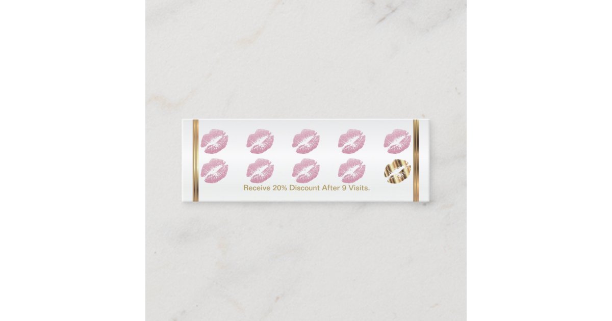Loyalty Punch Card - Pink Glitter | Zazzle