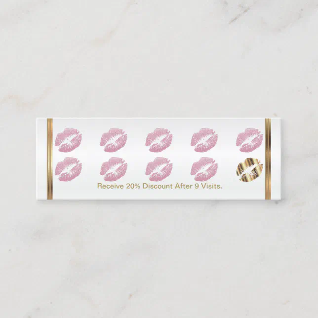 Loyalty Punch Card - Pink Glitter | Zazzle
