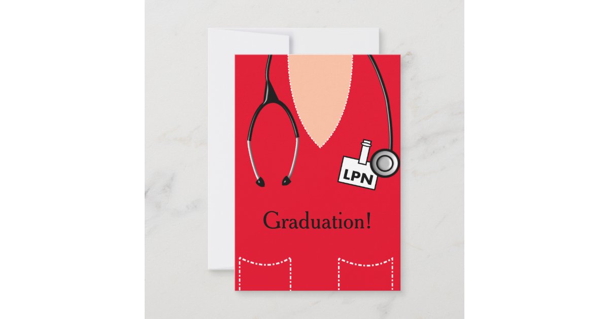 LPN Nurse Graduation Invitation Scrub #29 | Zazzle