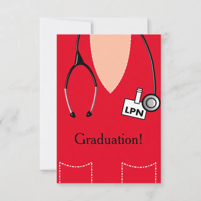 LPN Nurse Graduation Invitation Scrub #29 | Zazzle
