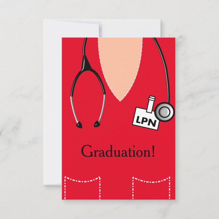 LPN Nurse Graduation Invitation Scrub #29 | Zazzle