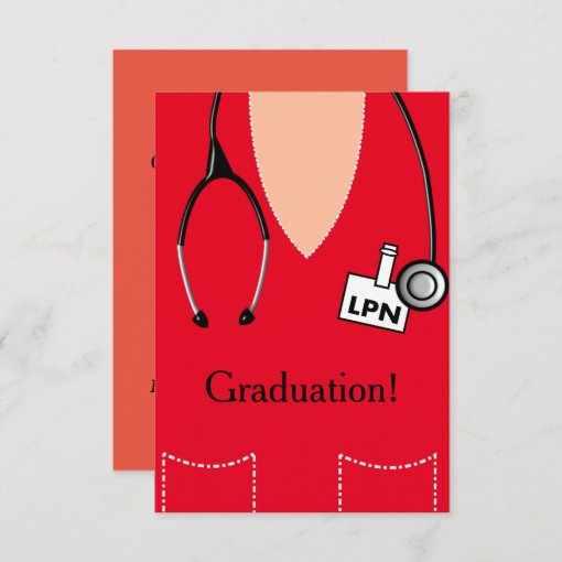 LPN Nurse Graduation Invitation Scrub #29 | Zazzle