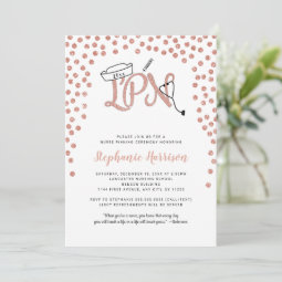 LPN nurse graduation rose gold confetti pinning Invitation | Zazzle