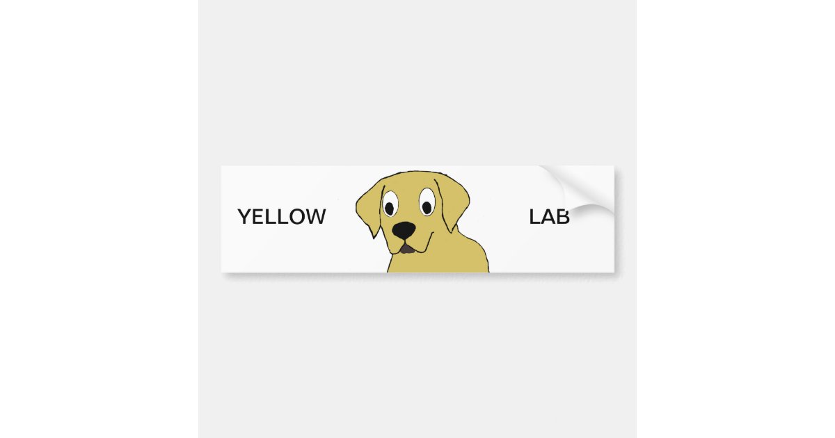 LR yellow cartoon head Bumper Sticker | Zazzle