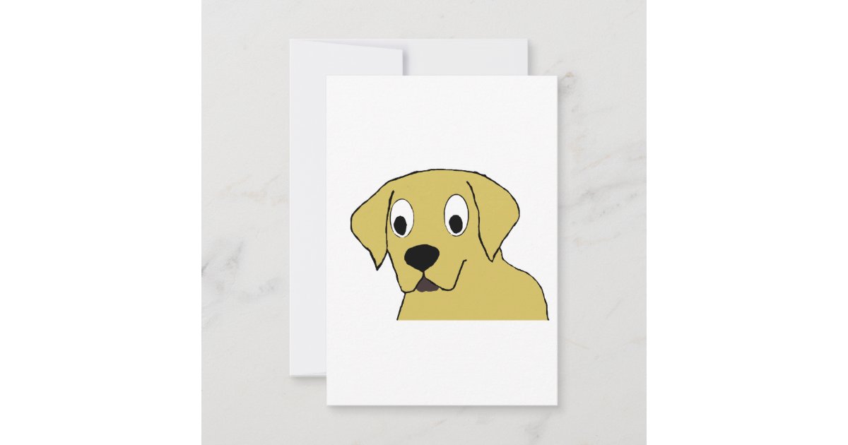 LR yellow lab cartoon head Thank You Card | Zazzle