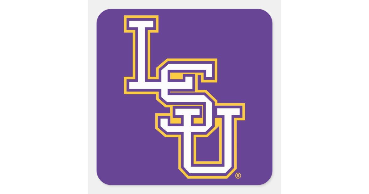LSU | Baseball Square Sticker | Zazzle