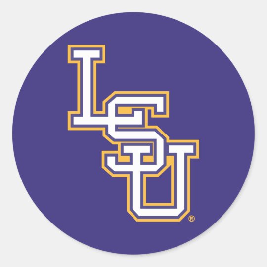 LSU Block Logo Classic Round Sticker | Zazzle.com
