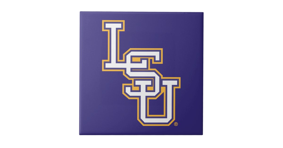 LSU Block Logo Tile | Zazzle