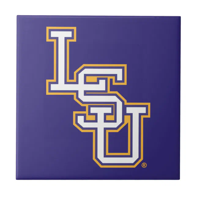 LSU Block Logo Tile | Zazzle