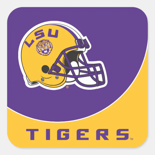 LSU Football Helmet Square Sticker | Zazzle