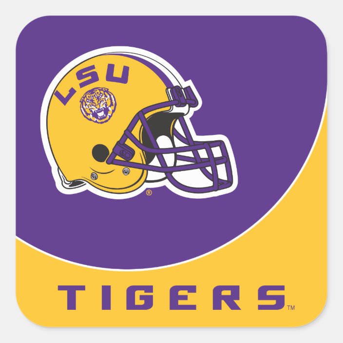 LSU Football Helmet Square Sticker | Zazzle.com