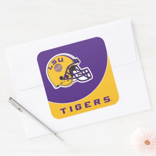 LSU Football Helmet Square Sticker | Zazzle