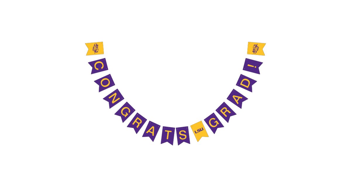 LSU Graduate Bunting Flags | Zazzle