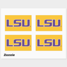 LSU Purple Rectangular Sticker | Zazzle