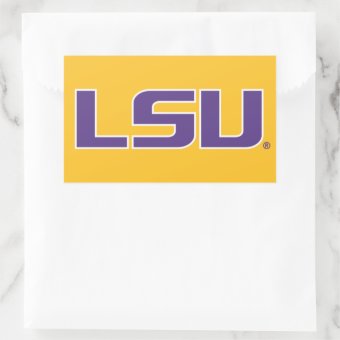 LSU Purple Rectangular Sticker | Zazzle