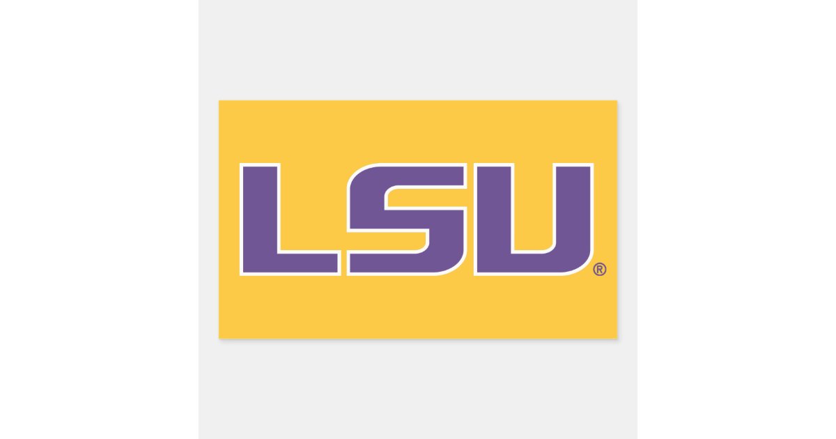 LSU Purple Rectangular Sticker | Zazzle