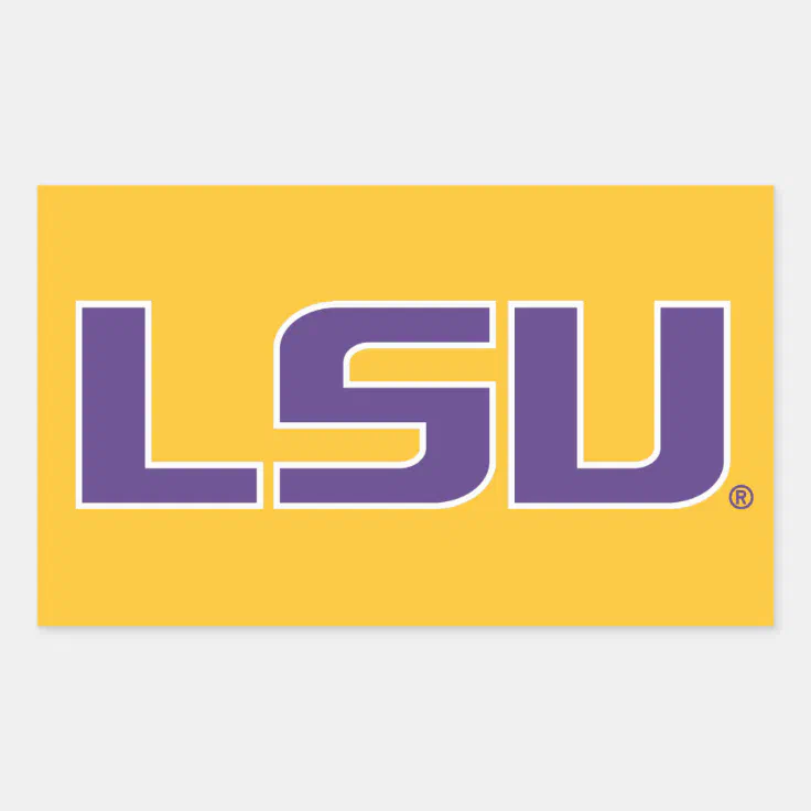LSU Purple Rectangular Sticker | Zazzle