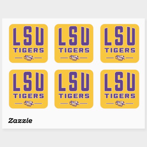 LSU Tigers | Louisiana State 4 Square Sticker | Zazzle