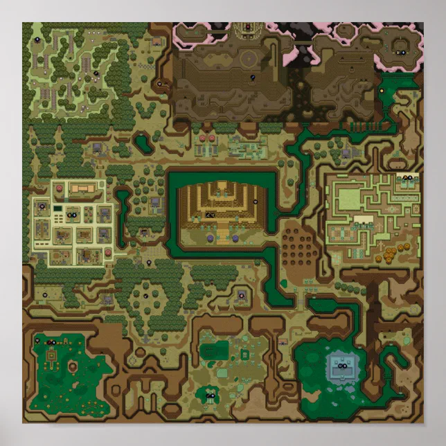 LttP Dark World Map Poster | Zazzle