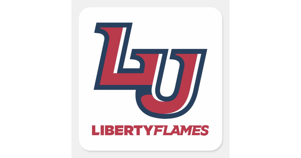 LU Liberty Flames Square Sticker | Zazzle