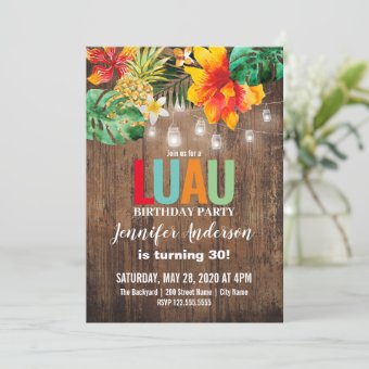 Luau Birthday Party Invitation | Zazzle