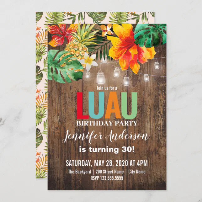 Luau Birthday Party Invitation | Zazzle