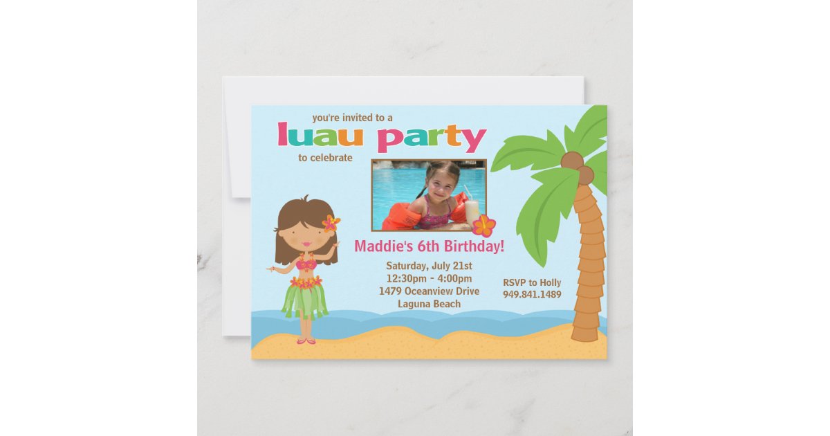 Luau Birthday Party Invitation | Zazzle.com