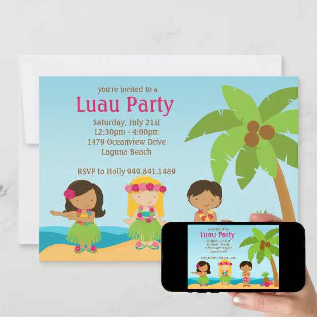 Luau Birthday Party Invitation | Zazzle