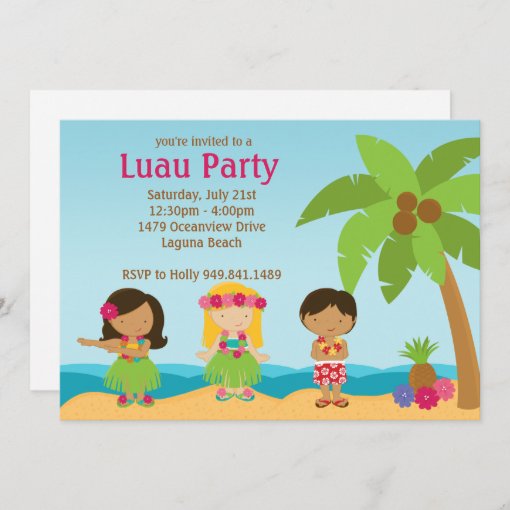 Luau Birthday Party Invitation | Zazzle