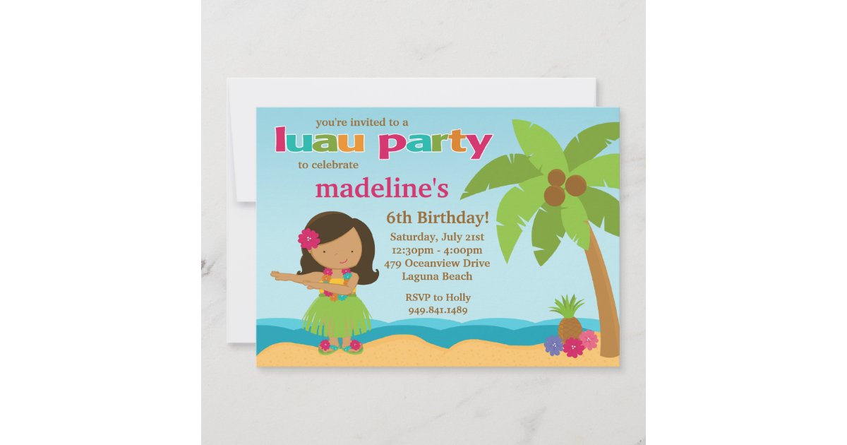 Luau Birthday Party Invitation | Zazzle