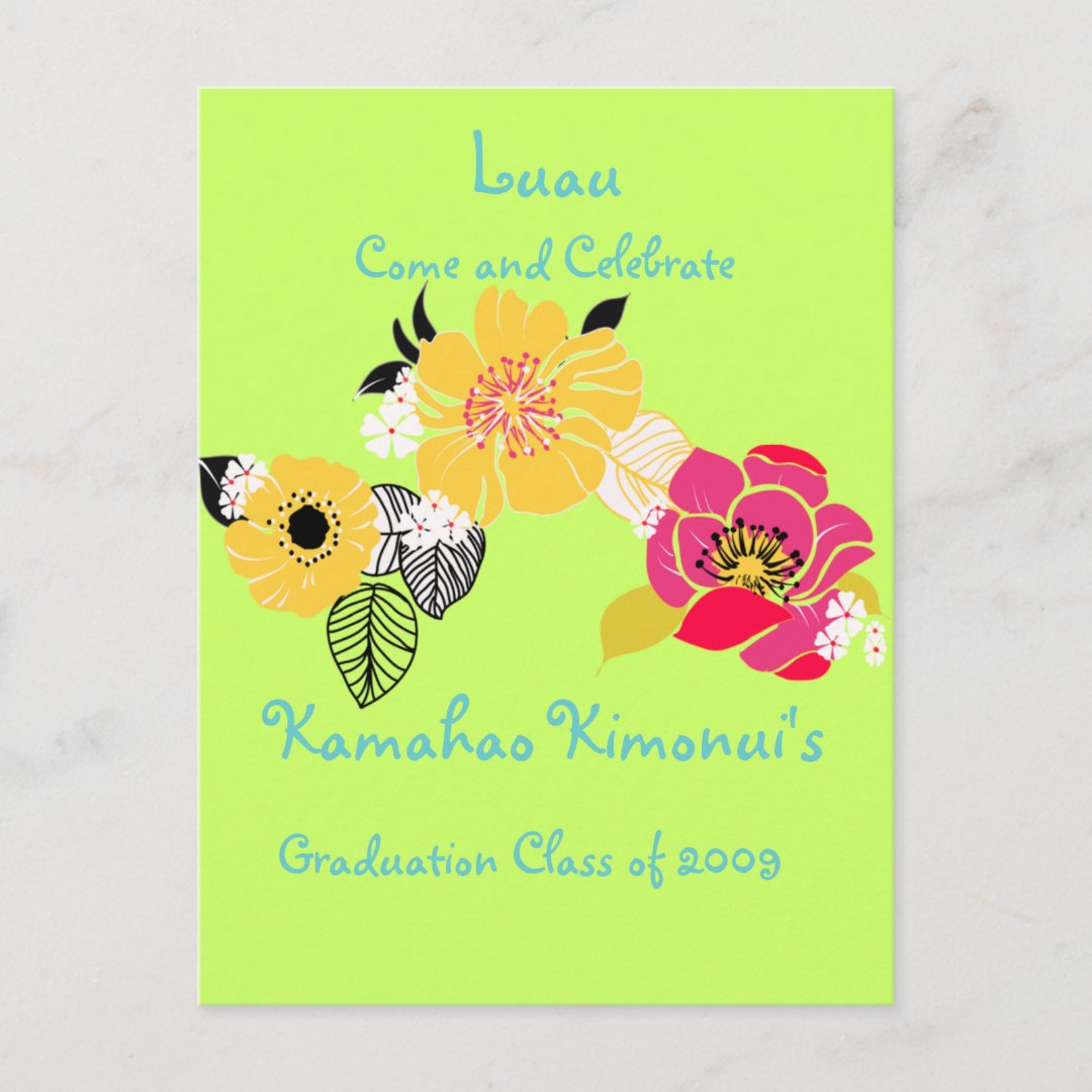 Luau Graduation Invitations tropical colors | Zazzle