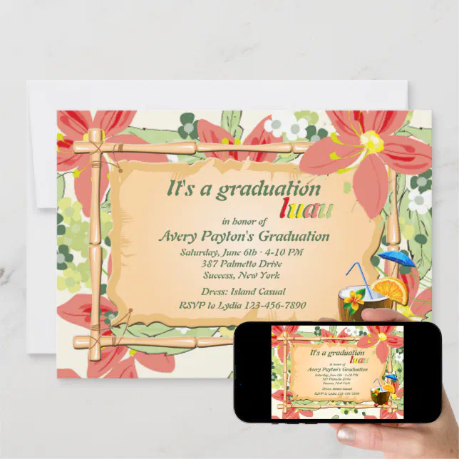 Luau Graduation Party Invitation | Zazzle