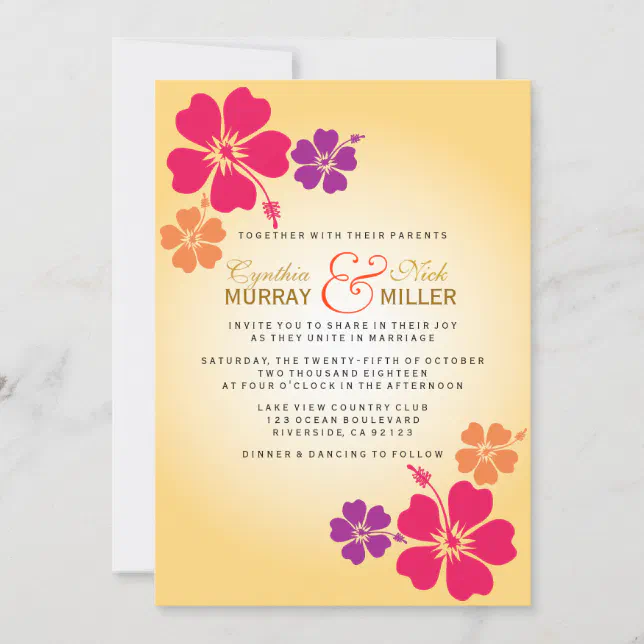 Luau / Hawaiian Wedding Invitation | Zazzle