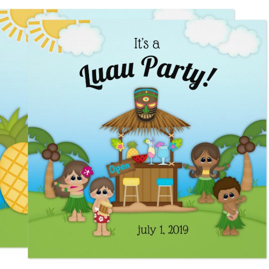 Luau Party Birthday BBQ Picnic Party Invitation | Zazzle.com