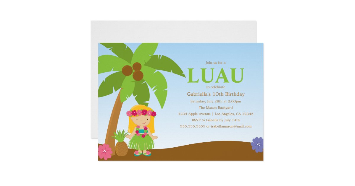 Luau | Party Invite | Zazzle.com