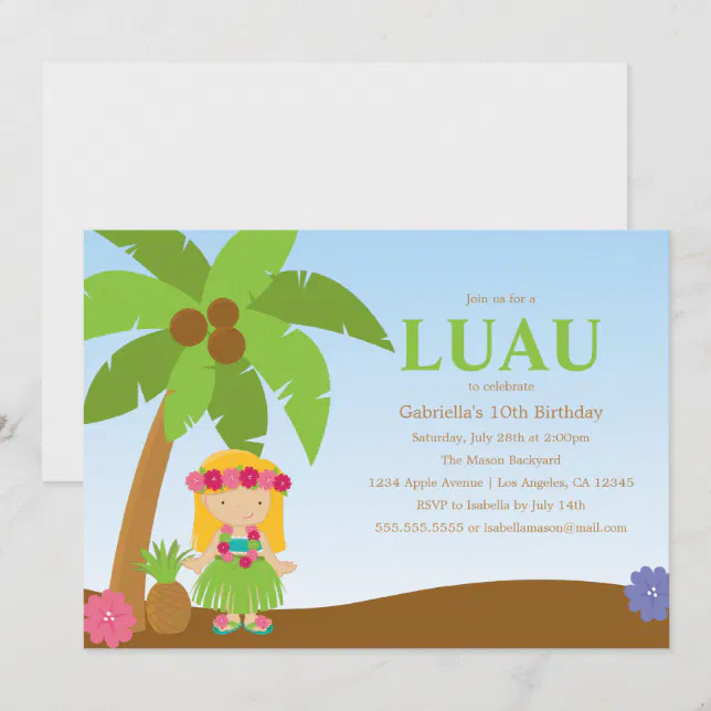 Luau | Party Invite | Zazzle