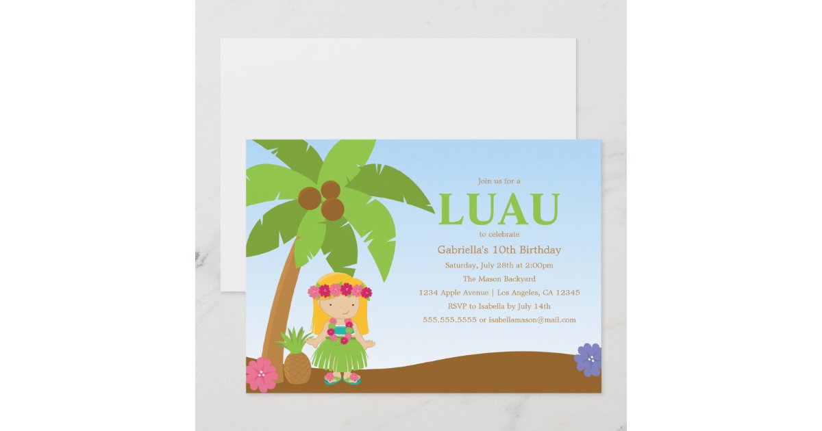 Luau | Party Invite | Zazzle