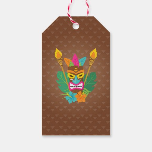 Luau Tropical Tiki Favor Gift Tag | Zazzle