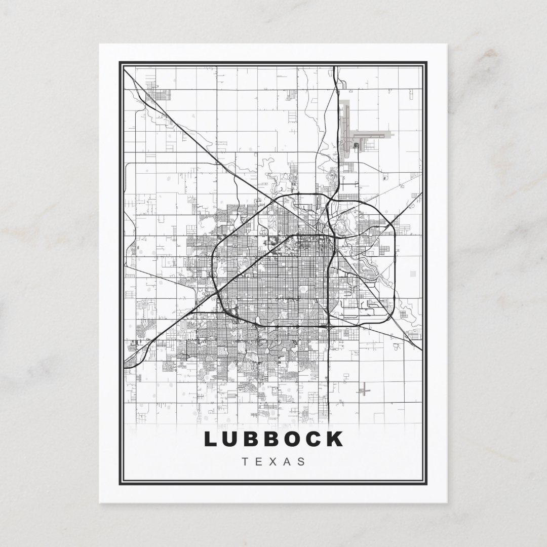 Lubbock Map Postcard | Zazzle