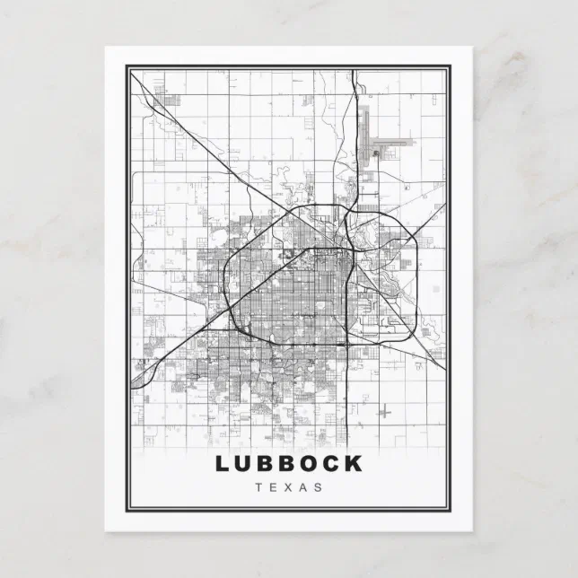 Lubbock Map Postcard | Zazzle