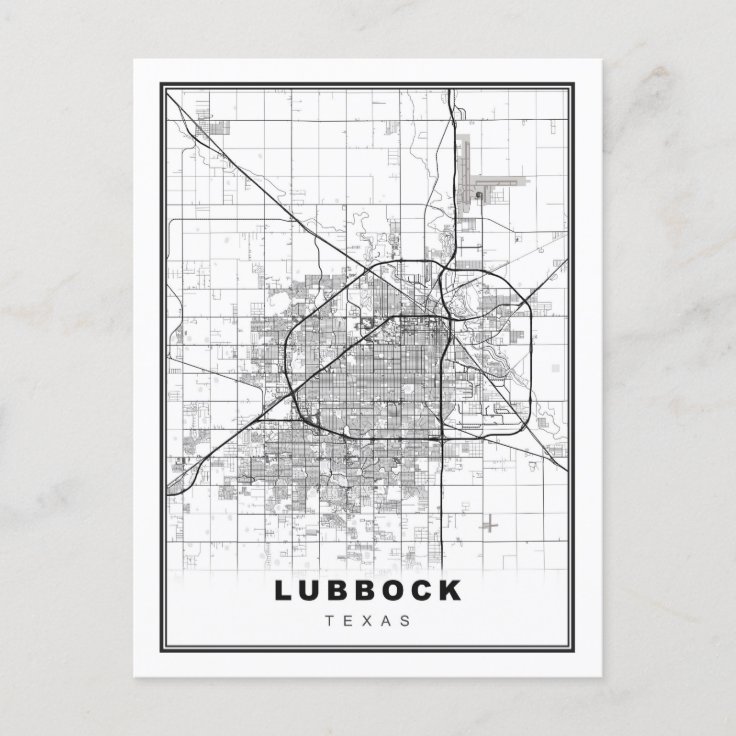 Lubbock Map Postcard | Zazzle
