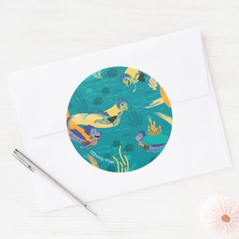 Luca | Alberto & Luca Swim With Fish Pattern Classic Round Sticker | Zazzle