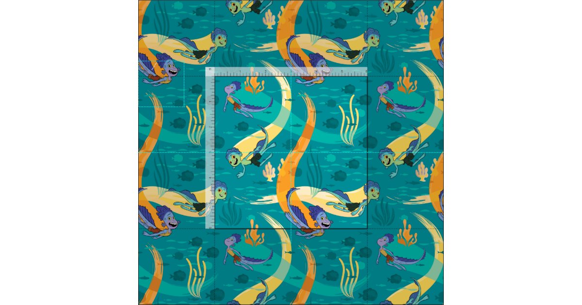 Luca | Alberto & Luca Swim With Fish Pattern Fabric | Zazzle