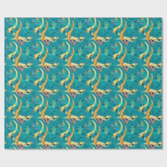 Luca | Alberto & Luca Swim With Fish Pattern Wrapping Paper | Zazzle