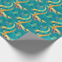 Luca | Alberto & Luca Swim With Fish Pattern Wrapping Paper | Zazzle