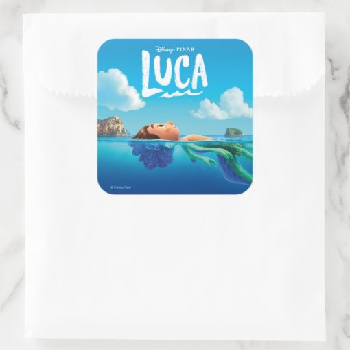 Luca | Human & Sea Monster Luca Theatrical Poster Square Sticker | Zazzle